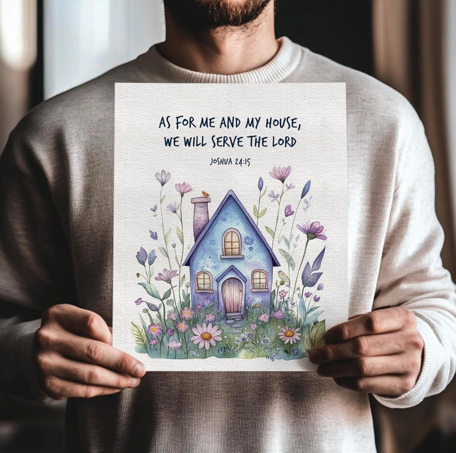 Joshua 24 15 as for Me and My House, Bible Verse Wall Art Print ...