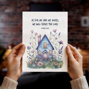 Joshua 24 15 as for Me and My House, Bible Verse Wall Art Print ...