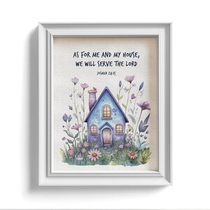 Joshua 24 15 as for Me and My House, Bible Verse Wall Art Print ...