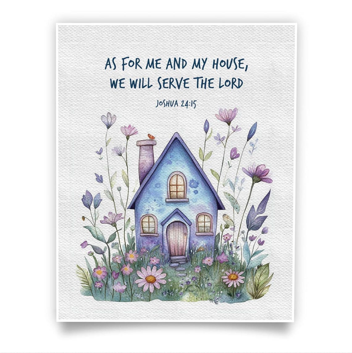 Joshua 24 15 as for Me and My House, Bible Verse Wall Art Print ...