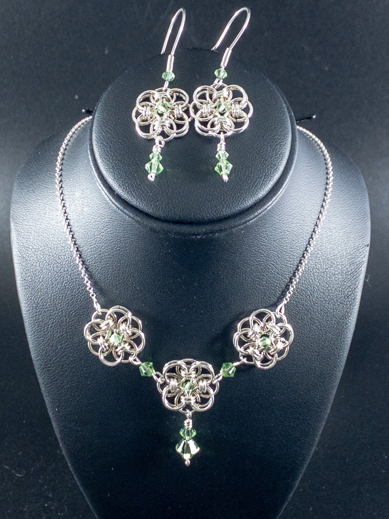 Sterling Silver Celtic Chainmail Flower Earrings Anniversary - Etsy