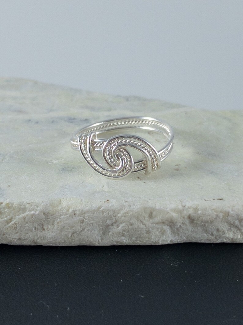 Elegant Sterling Silver and Twisted Sterling Wire Ring - Etsy