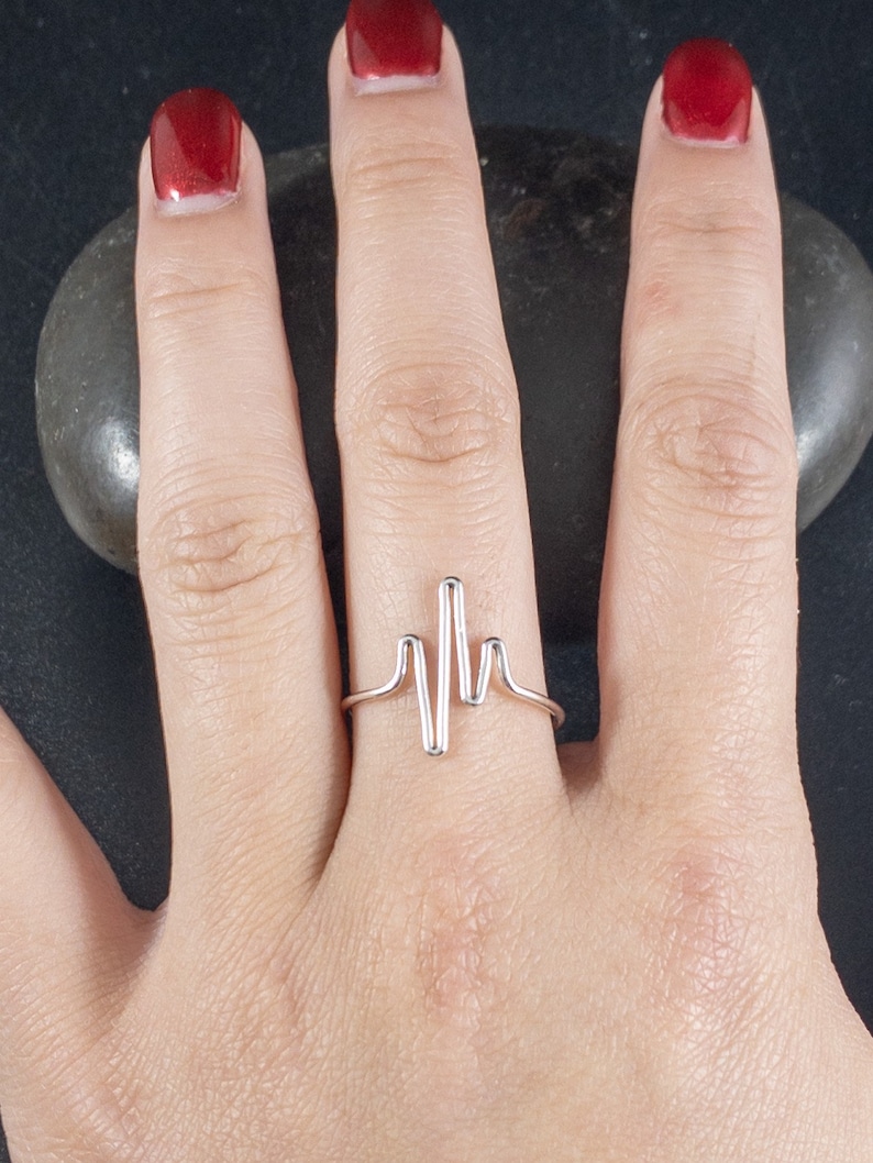 Simple Silver Heartbeat Ring Gift for Nurses and Doctors - Etsy