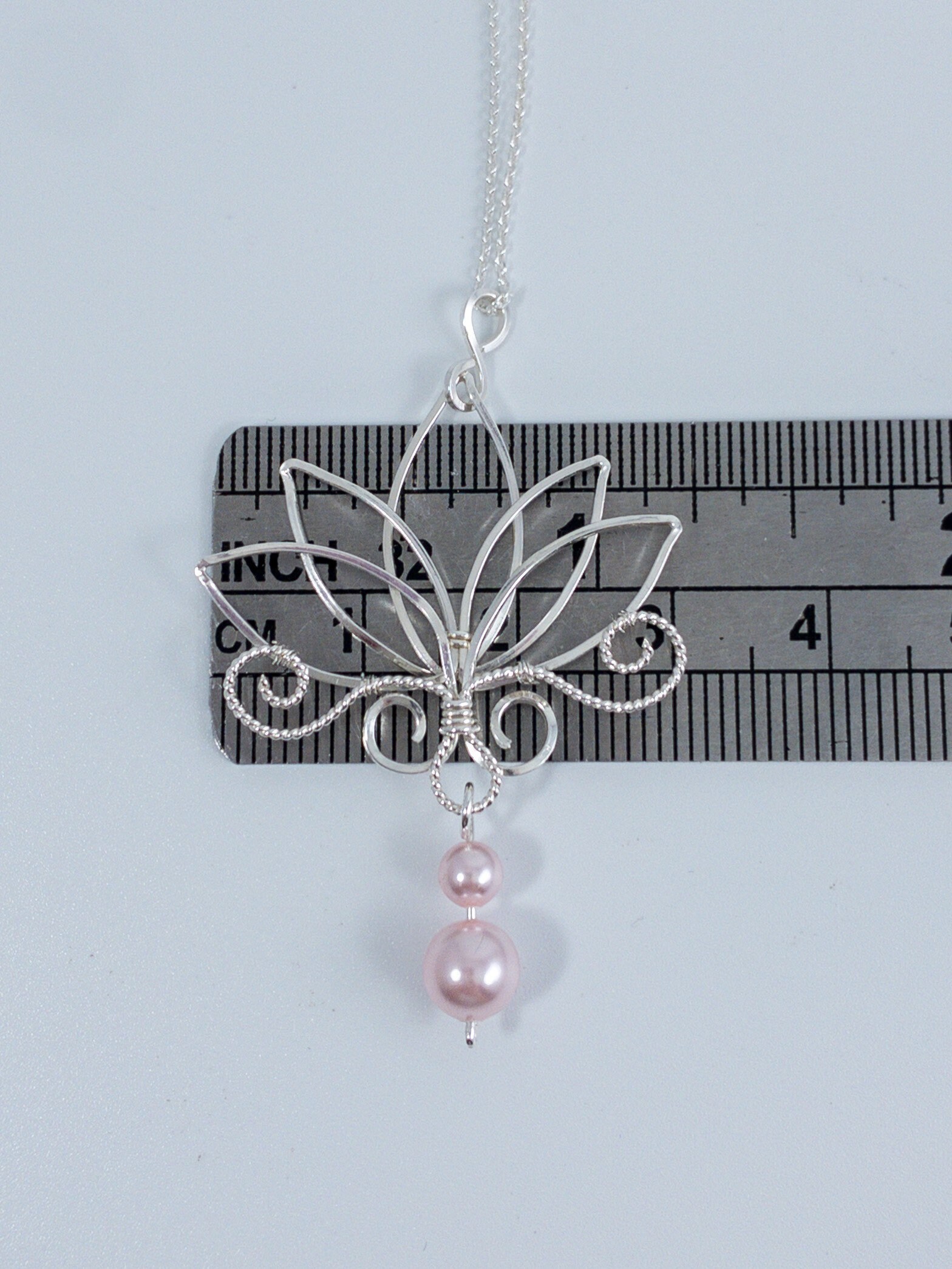 Sterling Silver Lotus Pendant with Swarovski Pearls | Etsy