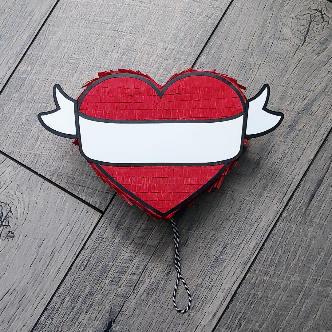 Mini Heart Pull String Piñata Traditional Heart Tattoo Anniversary Just ...