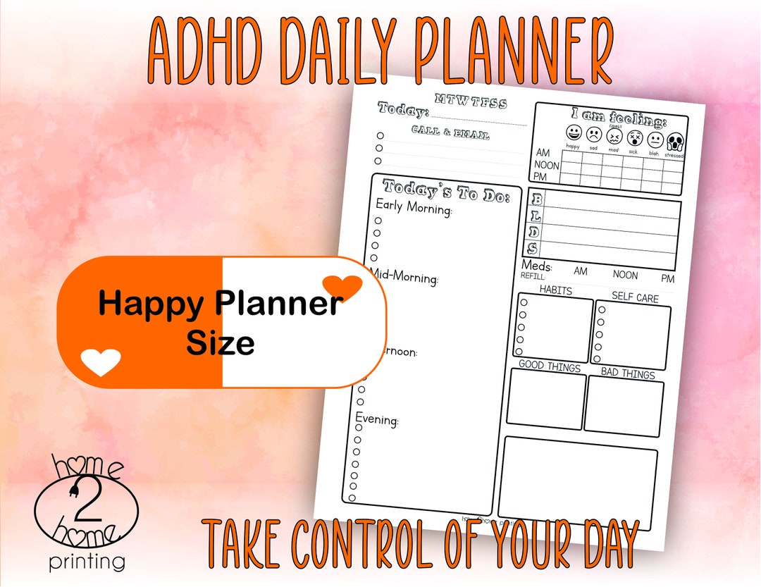 ADHD Daily Planner / Disability Journal / Habit Tracker / Symptom ...