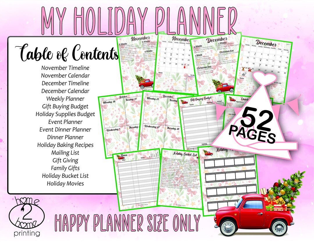 Holiday Planner Printable / Christmas Planner / Gift Giving - Etsy