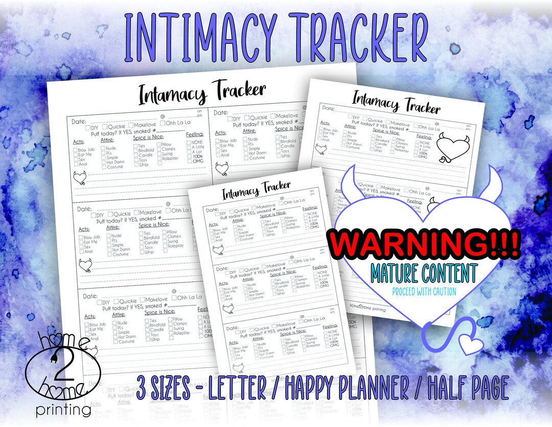 Intimacy Tracker Printable / Relationship Worksheets / Date Night ...