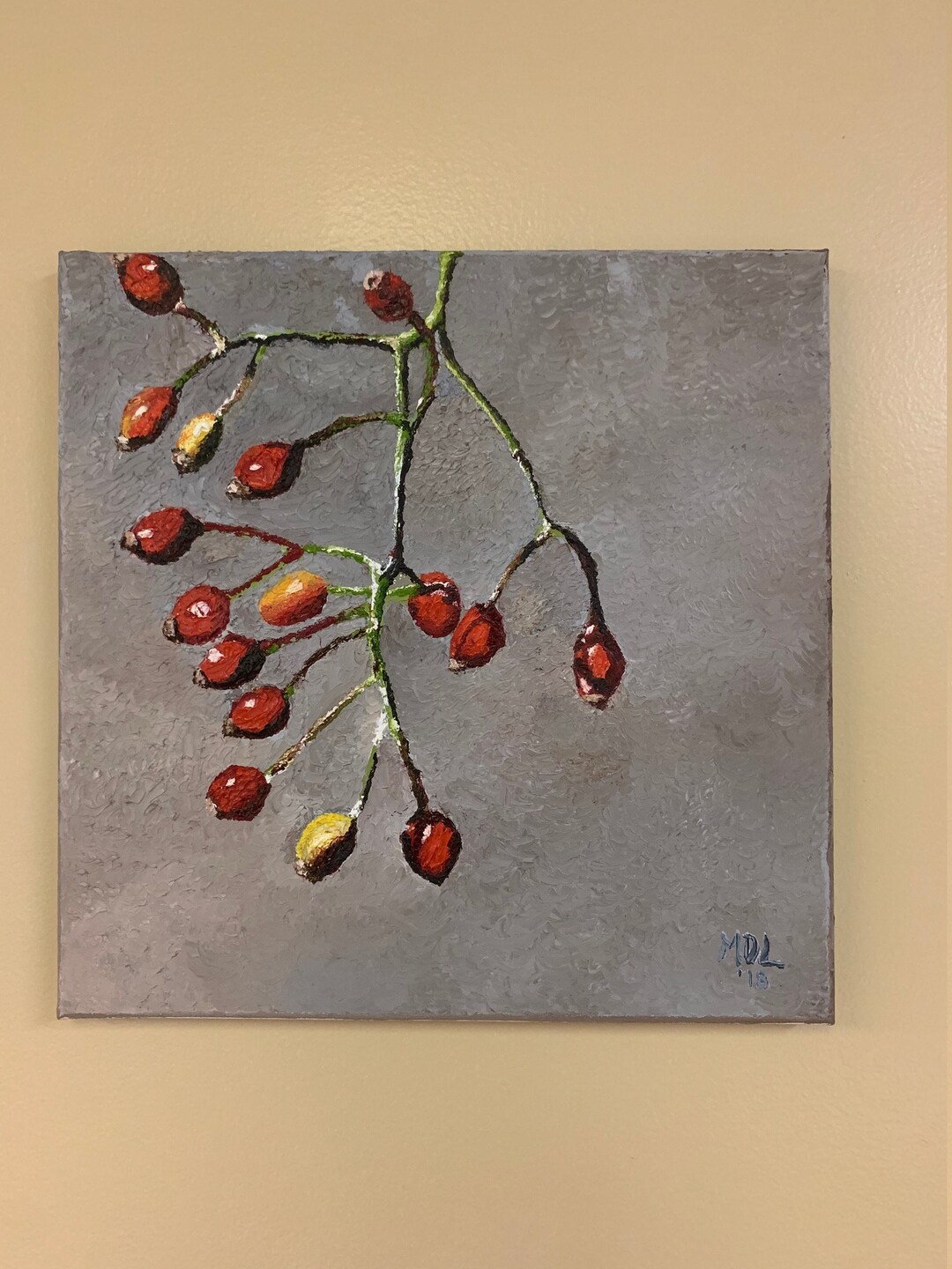 The Berries Wall Art Oil Painting Palette Knife Fruit - Etsy