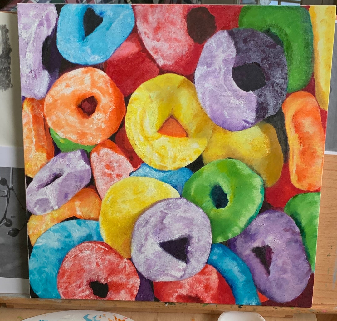 The Froot Loops Wall Art Oil Painting on Canvas Cereal - Etsy