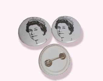 Queen Elizabeth Button Pin - Etsy