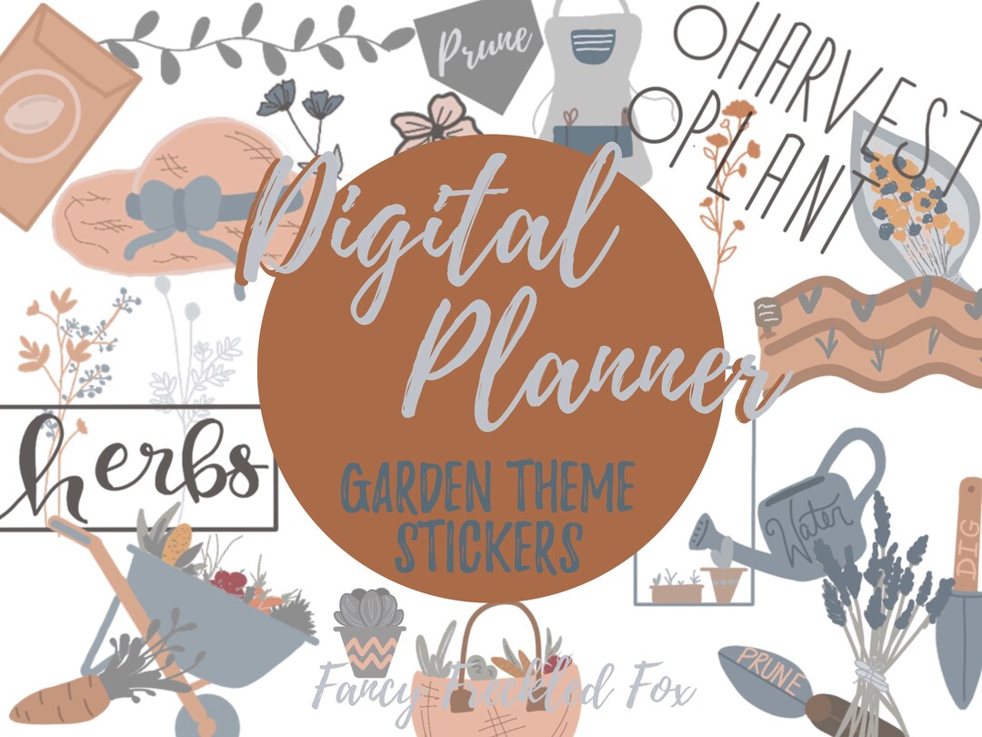 Digital Planner Garden Theme Stickers || Digital Download Gardening and ...