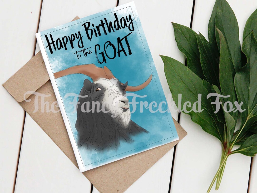 Downloadable Goat Birthday Card || Bi-fold Printable Farmhouse Party ...