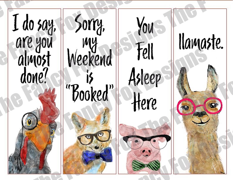 Watercolor Instant-download Animal Bookmarks - Etsy