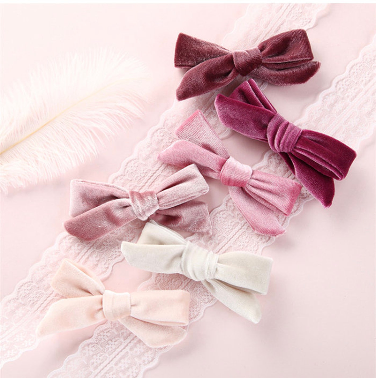 Velvet Bow Collection, Toddler Hair Bow, Red Velvet Bow, Pink Velvet ...