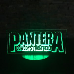 Pantera 7 Color LED Color Changing Laser Cut Acrylic Lamp. - Etsy