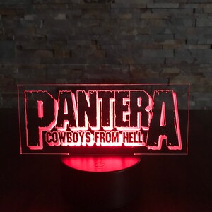 Pantera 7 Color LED Color Changing Laser Cut Acrylic Lamp. - Etsy