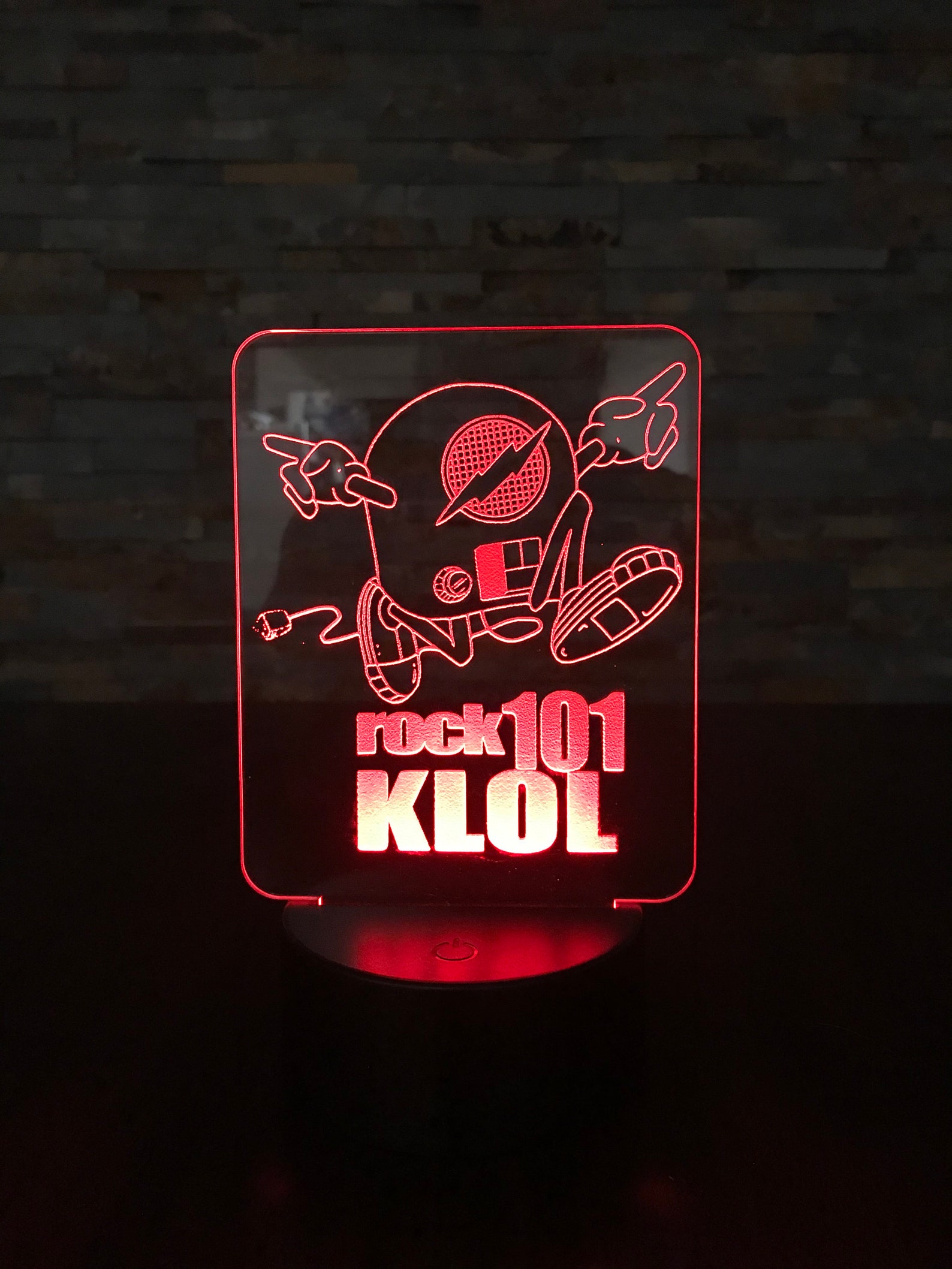 Rock 101 KLOL Runaway Radio, 7 Color LED Color Changing Laser Cut ...