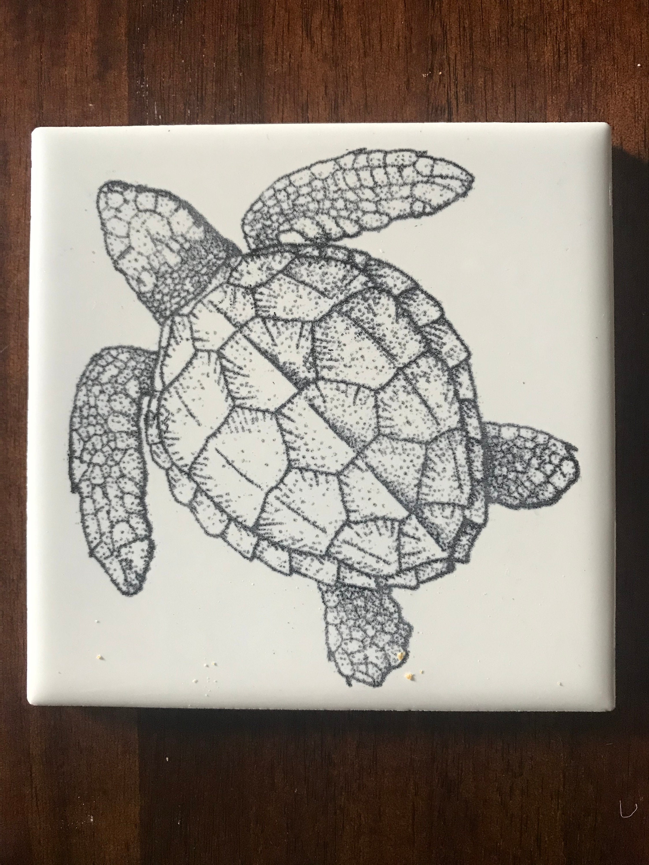 Engraved Sea Turtles on Ceramic Tile Coasters | Etsy