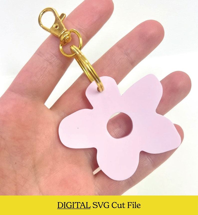 SVG Retro Flower Keychain, Digital Download Keychain, Flower Power,svg ...