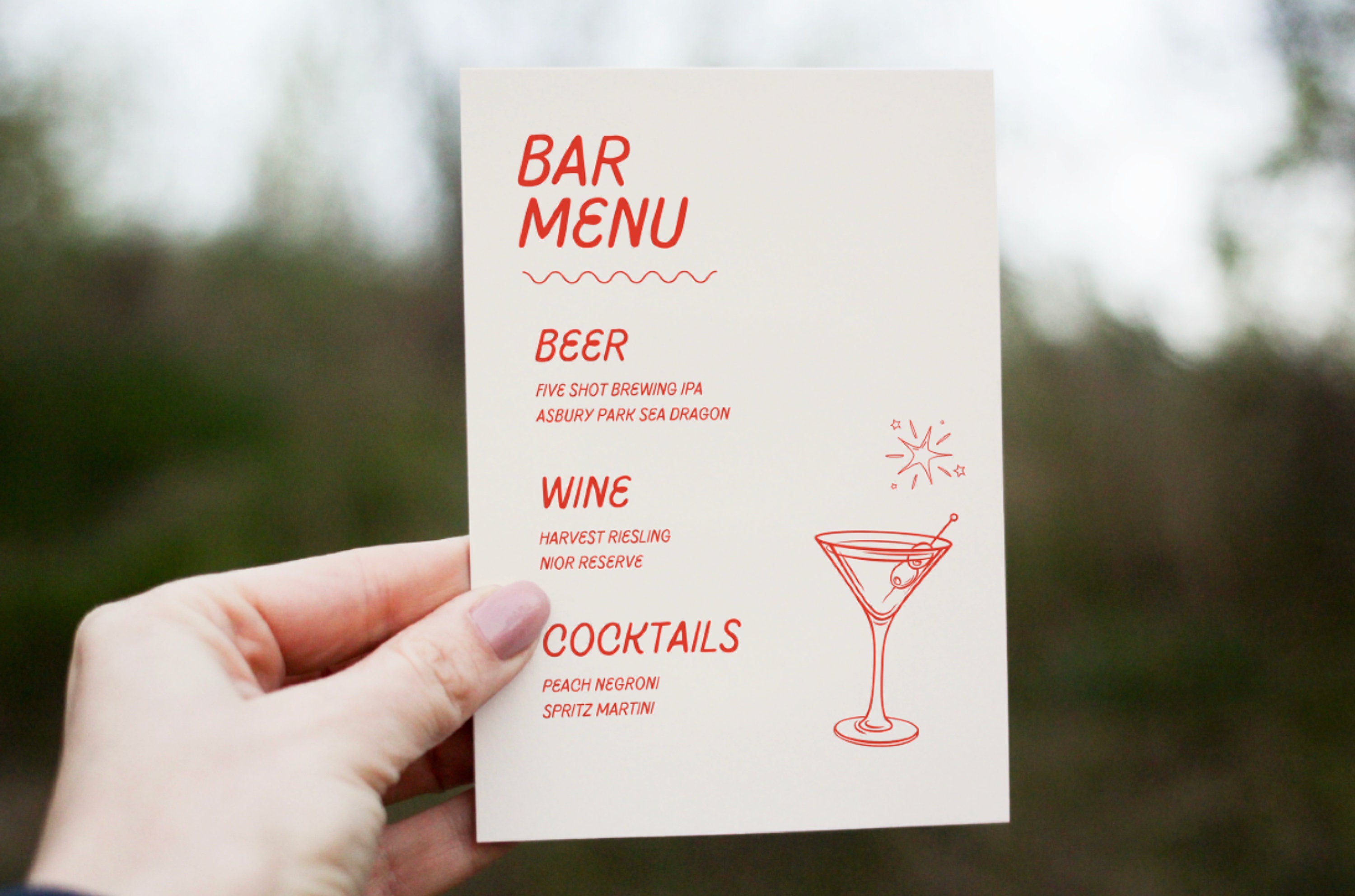 BAR + DRINKS MENU Canva Template | Canva Retro Wedding Bar Menu ...