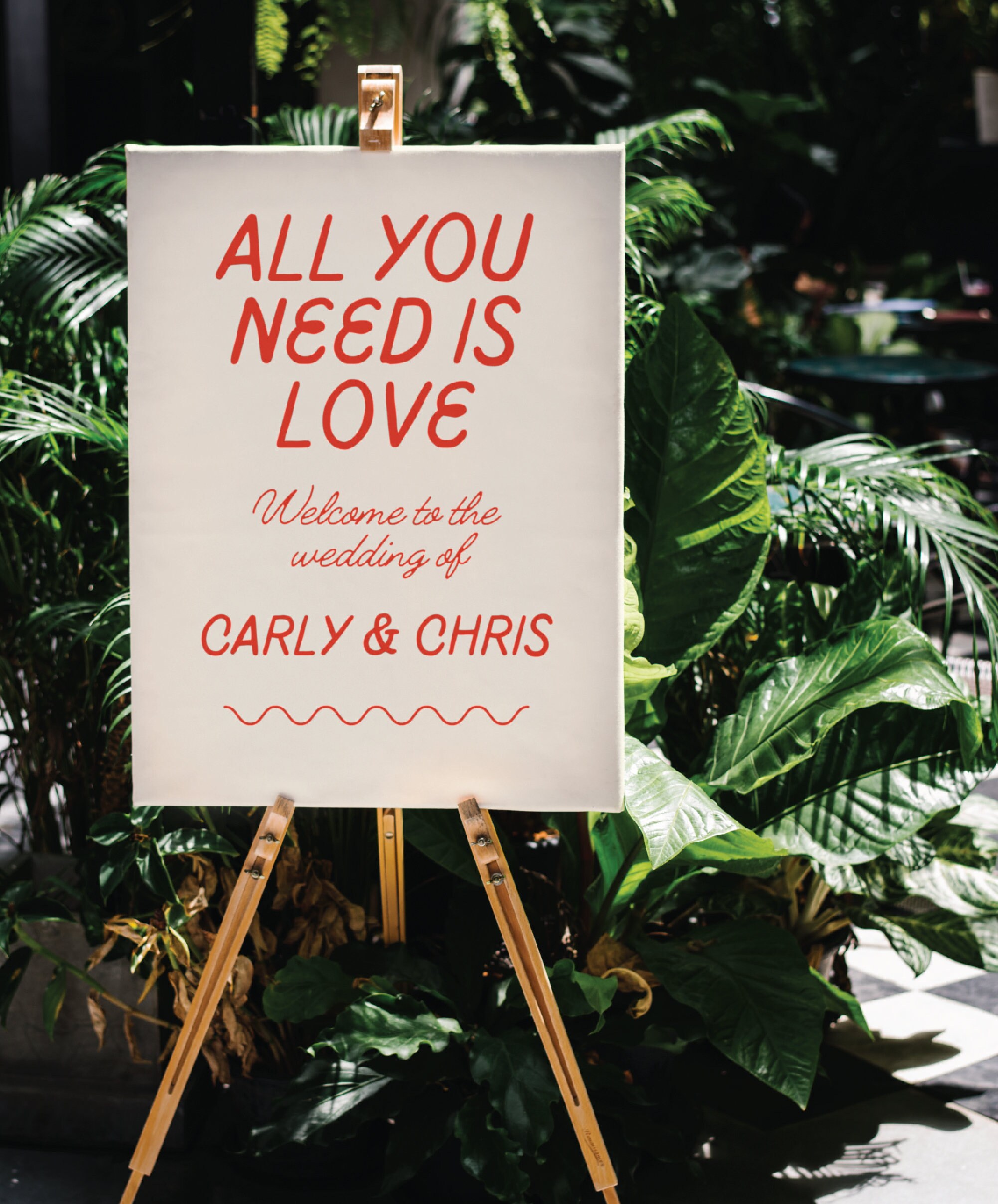 Colorful Wedding Sign Retro Wedding Sign Minimal Wedding Sign Modern ...