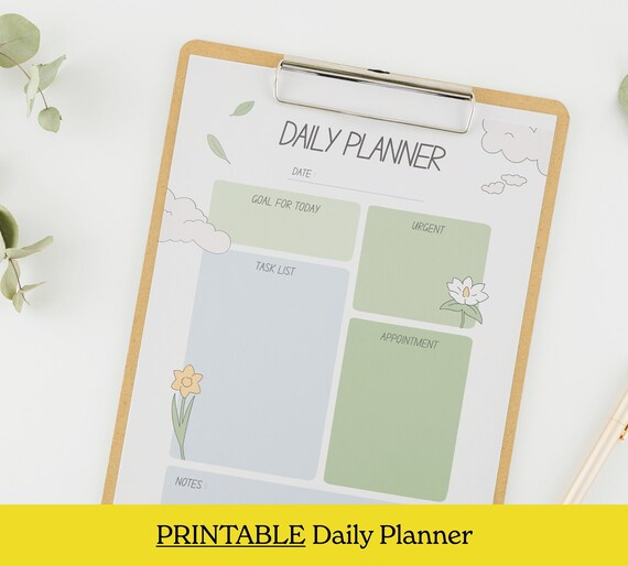 EDITABLE DAILY PLANNER Planner Printable Daily Task List - Etsy
