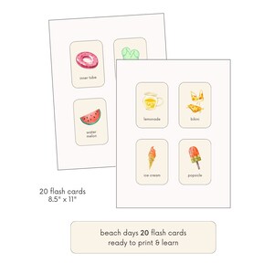 Printable Beach Days Flash Cards, Classroom Decor, Toddlers Preschool ...