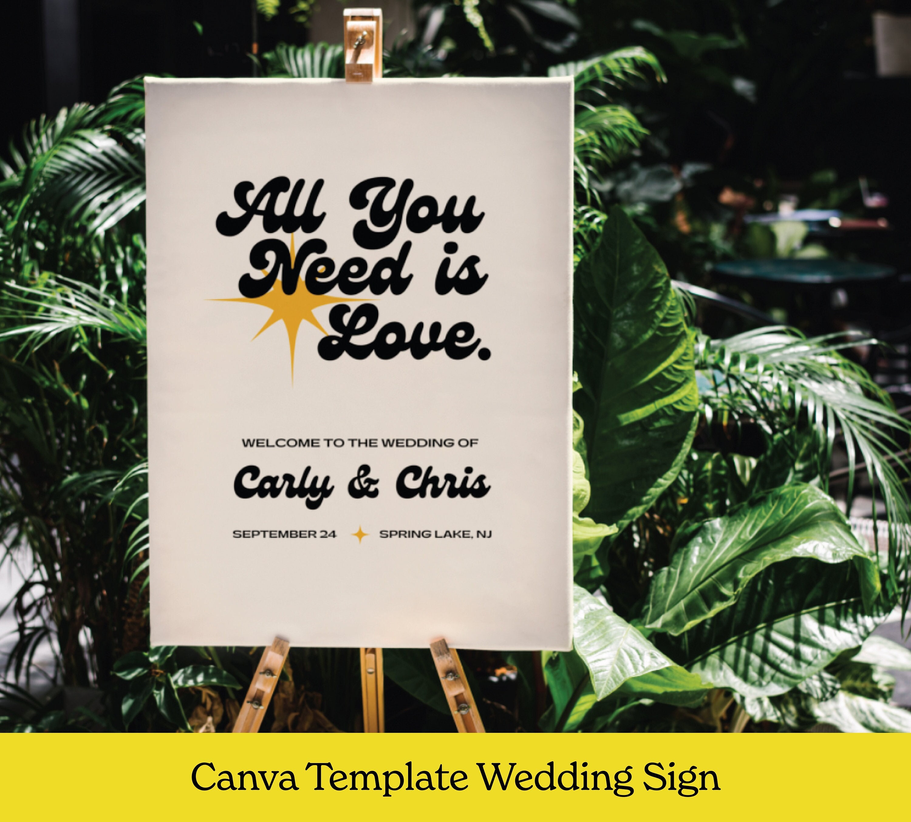 RETRO | Black & White 70's Inspired Wedding Sign; Retro Wedding Sign ...