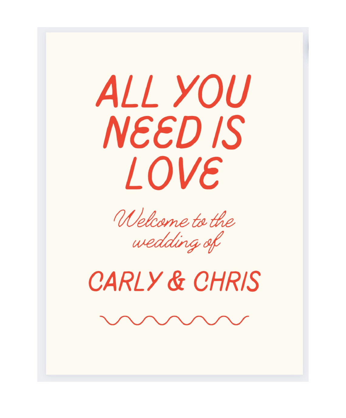 Colorful Wedding Sign Retro Wedding Sign Minimal Wedding Sign Modern ...