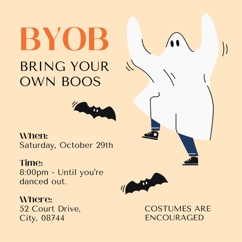 Digital Halloween Party Invitation, Electronic Halloween Evite, Bring ...