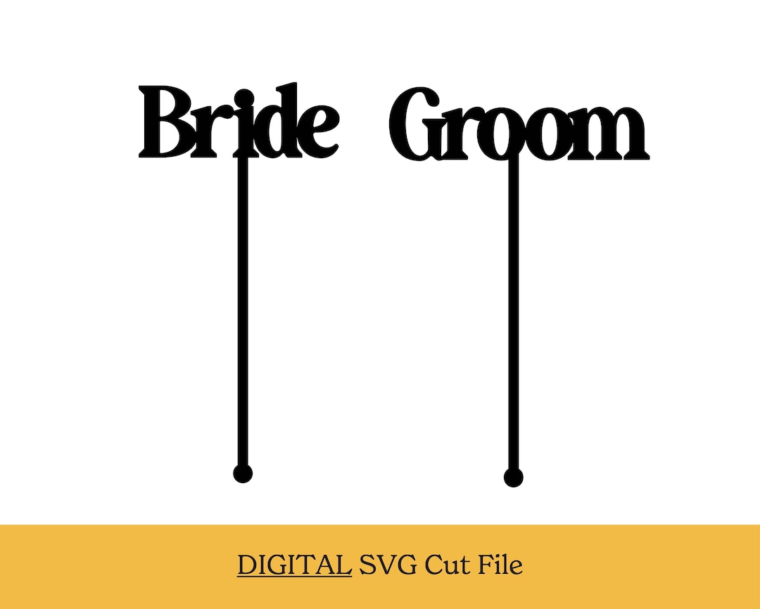 SVG Digital File Bride and Groom Stir Sticks | Glowforge Ready ...