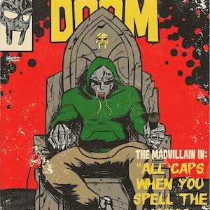 MF Doom Comic Art Book Poster, the Ultimate Villain Poster, MF Doom ...