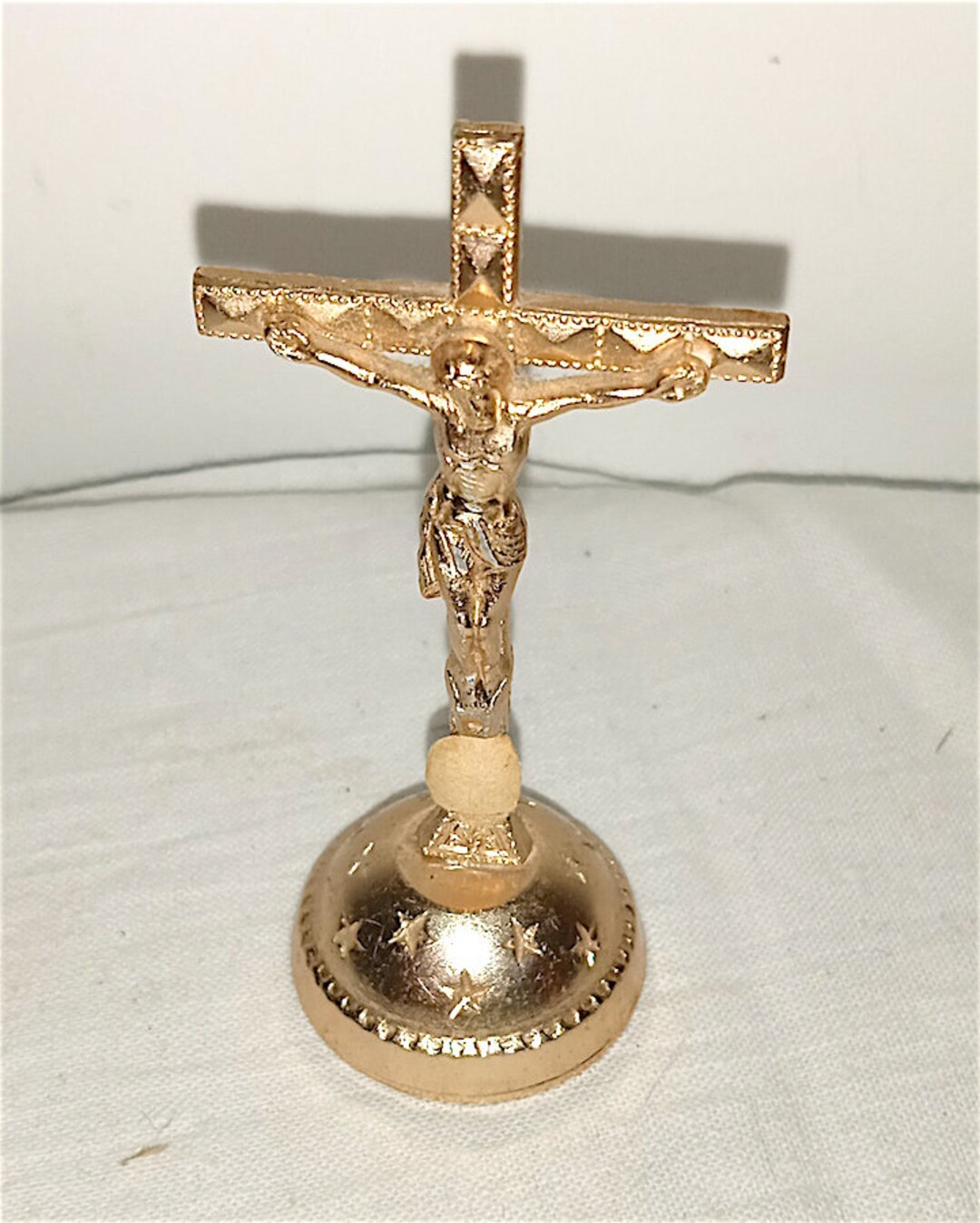CHRIST CROSS Christ Cross 70s Italy Tiny Metal Golden Statue Figure ...