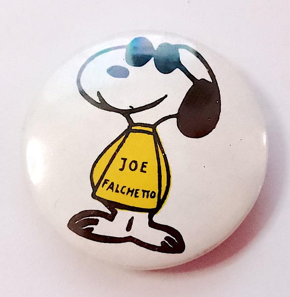 SNOOPY Joe falchetto 80s Ufs italy brooche button pin… - Gem