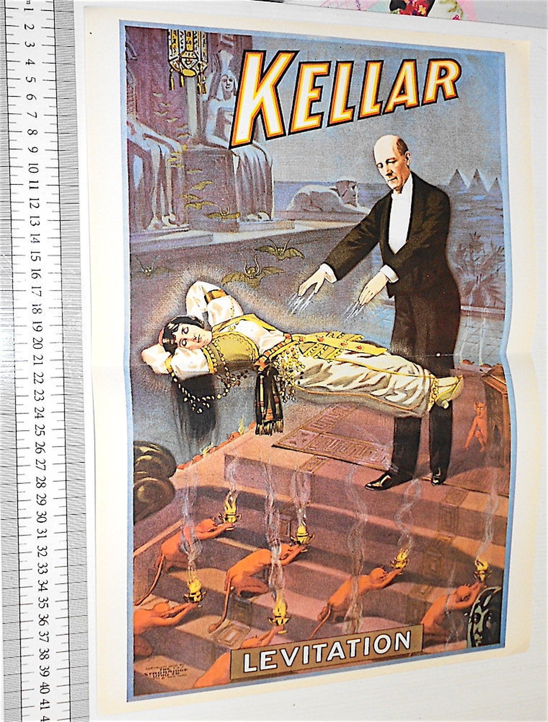 KELLAR LEVITATION Magic Magician Magician 80s Repro Poster Anastatic ...