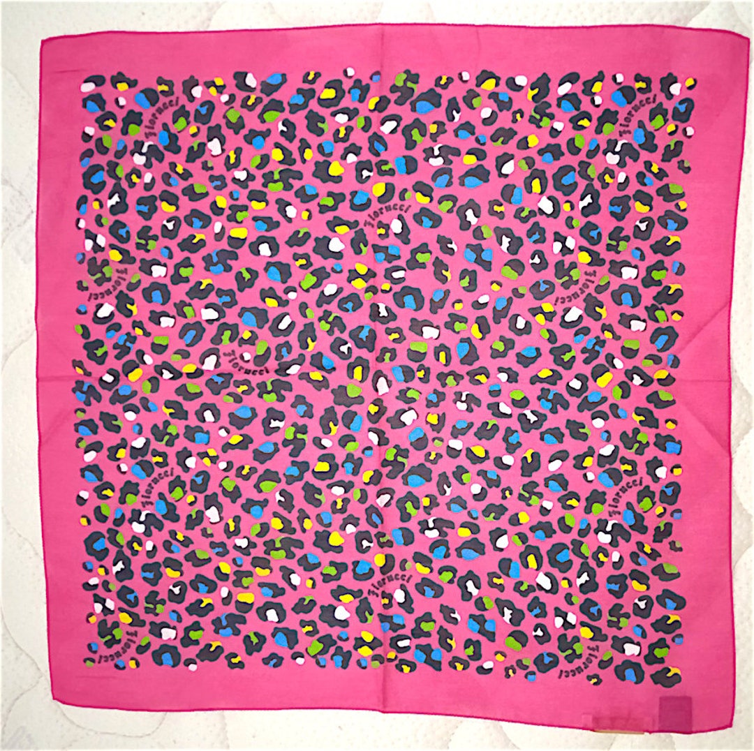 FIORUCCI 80/90s Italy Scarf Fazzoletto Scarf Vintage Beautiful Pink ...