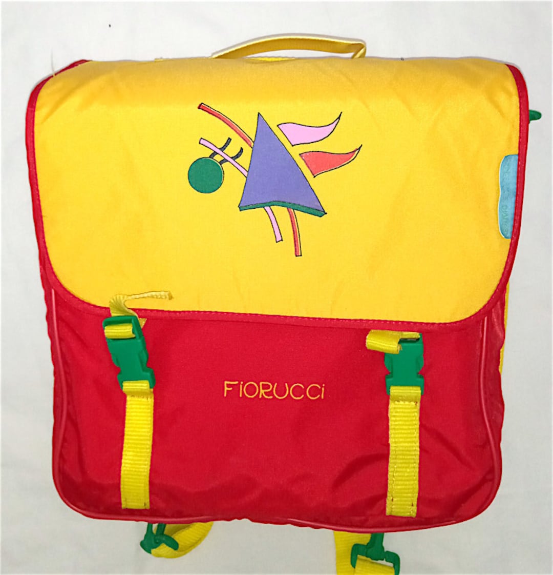 FIORUCCI 80s Italy Super Rare Vintage School Bag / Backpack Yellow and ...