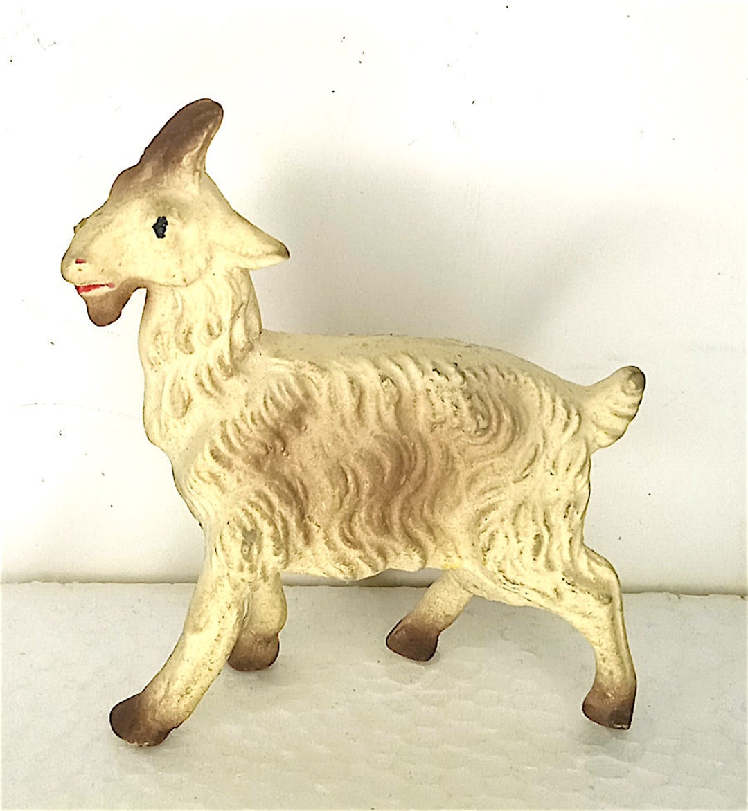 1960s Rubber Goat for Nativity Scene, Excellent Italian Miniature ...