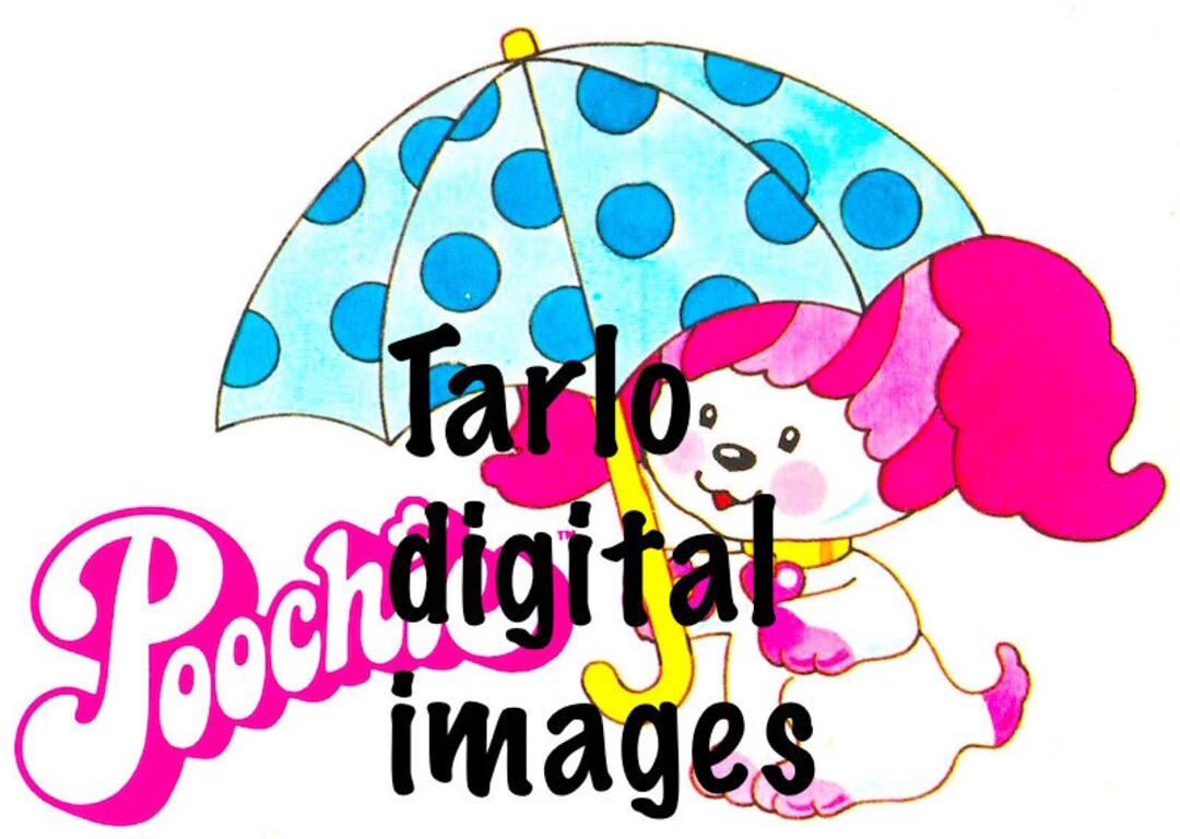 POOCHIE 80s Pink Dog- Kawaii Digital Editable JPEG - 229KB - Printable ...