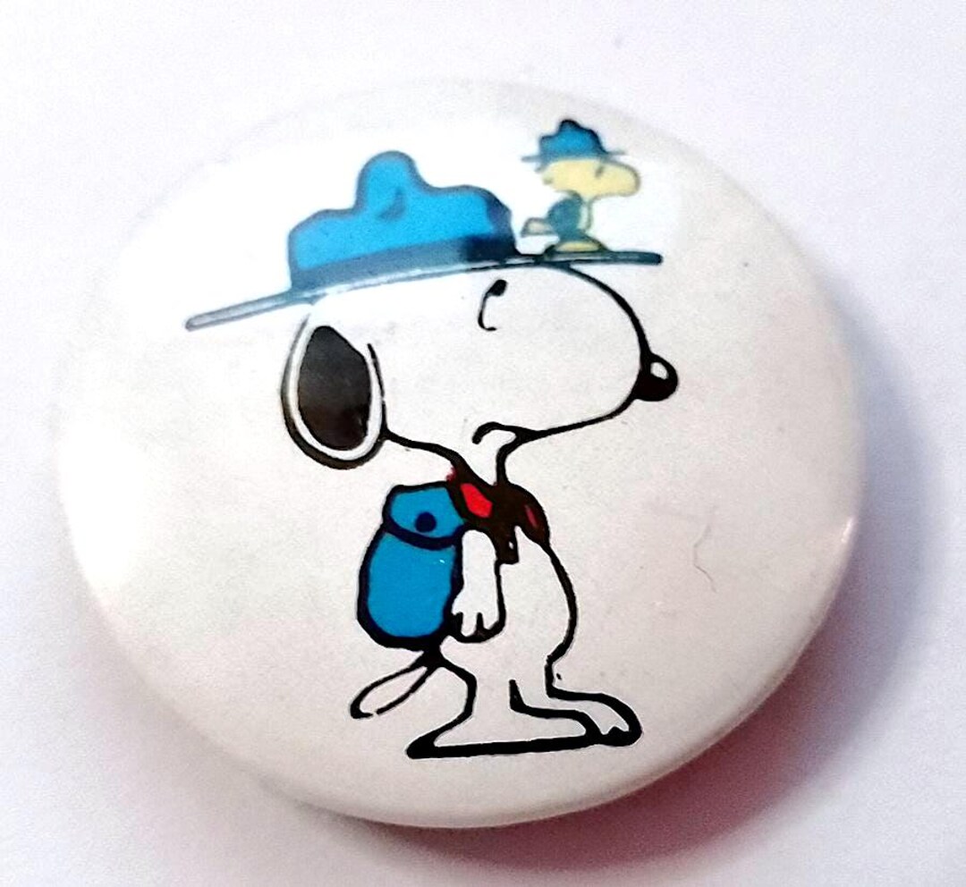 SNOOPY & WOODSTOCK Peanuts 80s Ufs Us Button Pin - Brooche - Brooch ...