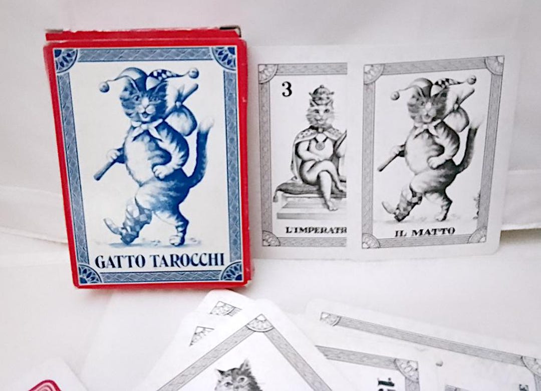 GATTO TAROT 1990 Modiano Gioia Italy Deck 20 Cards Tarot With Cats ...