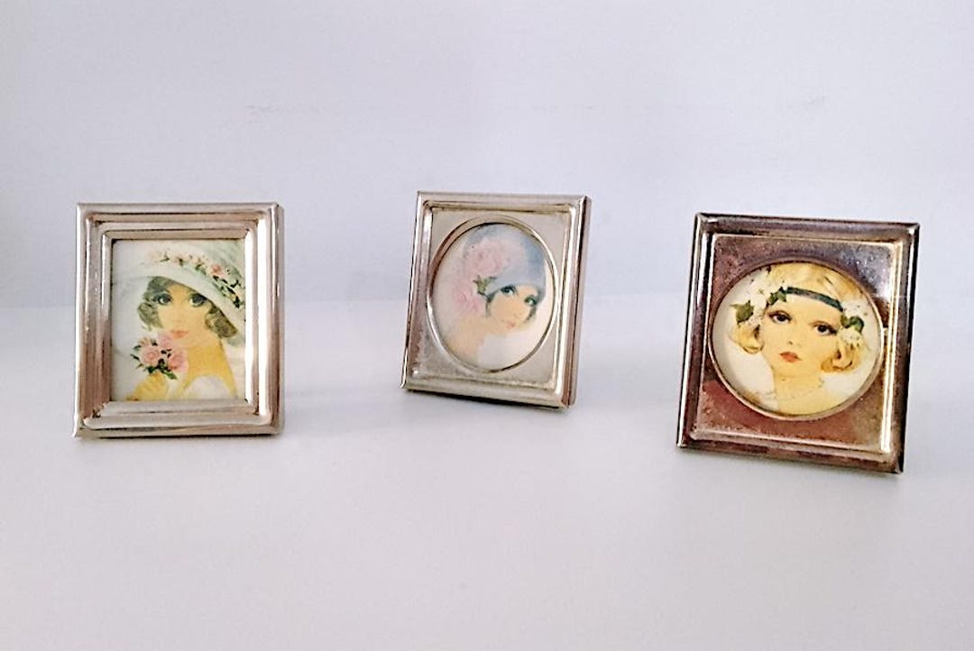 JOSEPHINE CURRIE 80s Lot 3 Mini Frame Portraits Silver Plate - 3 ...