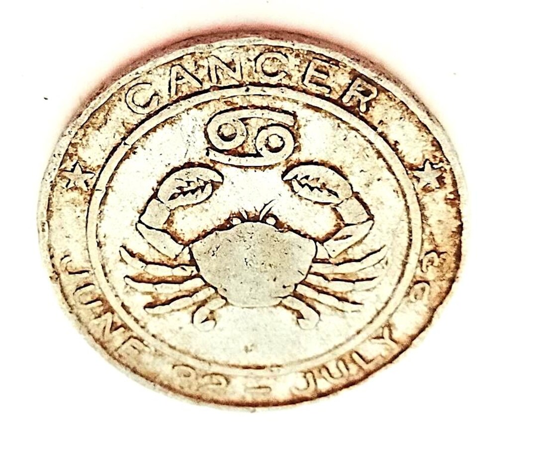 CANCER Cancer Zodiac USA 70s Good Luck Astrological Token Luck Coin - Etsy