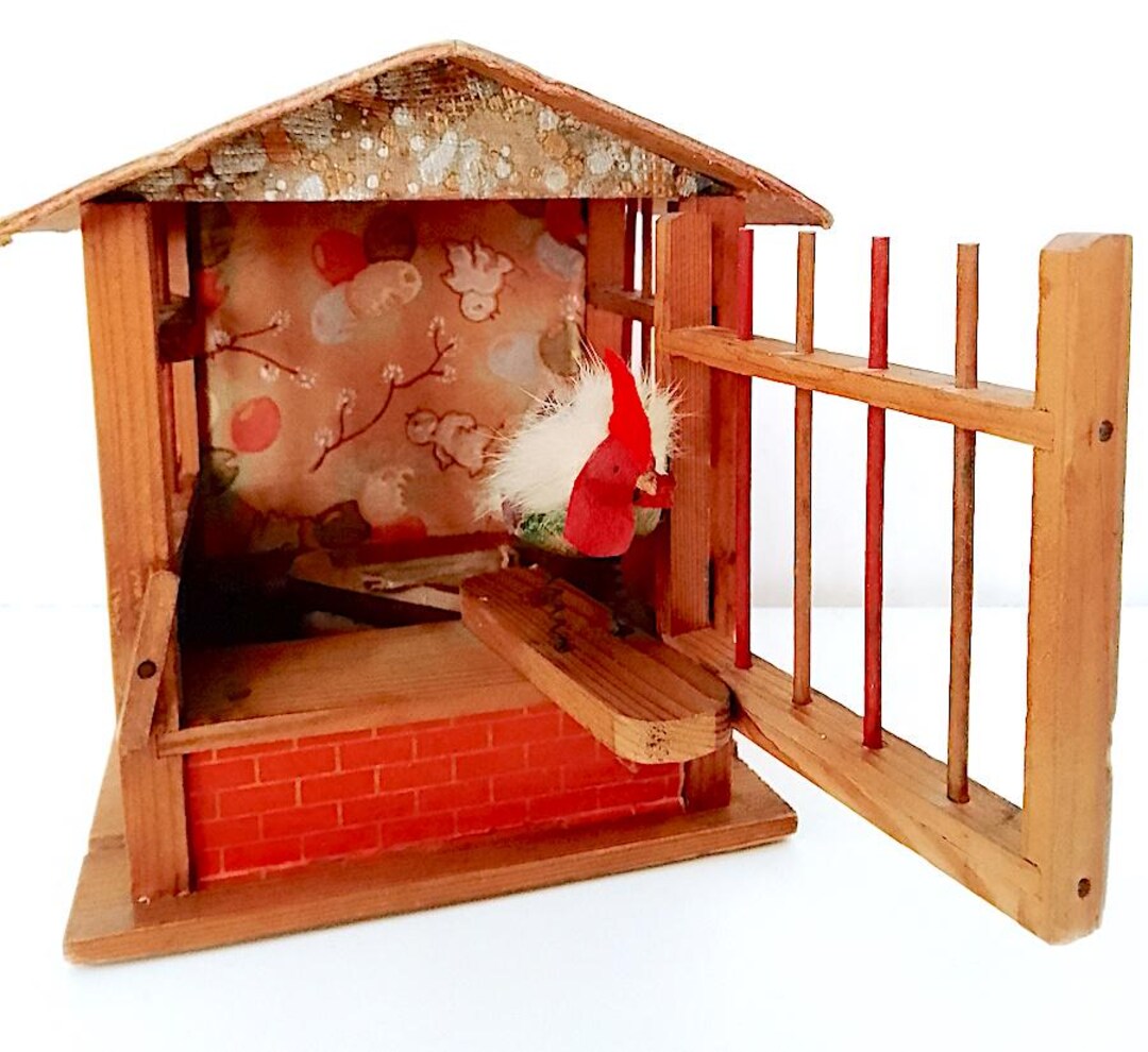 Antique Squeak Chicken Rooster House '800s Germany Chicken Hen Rooster ...