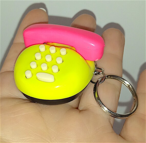 TELEPHONE - TELEPHONE neon 80s lovely keychain Taiwan… - Gem