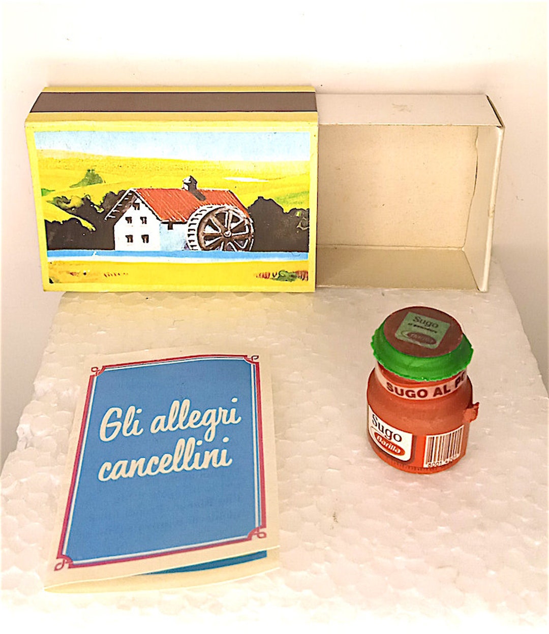MULINO BIANCO 80s Barilla Italy Cheerful Erasers: Tomato Sauce in Box ...