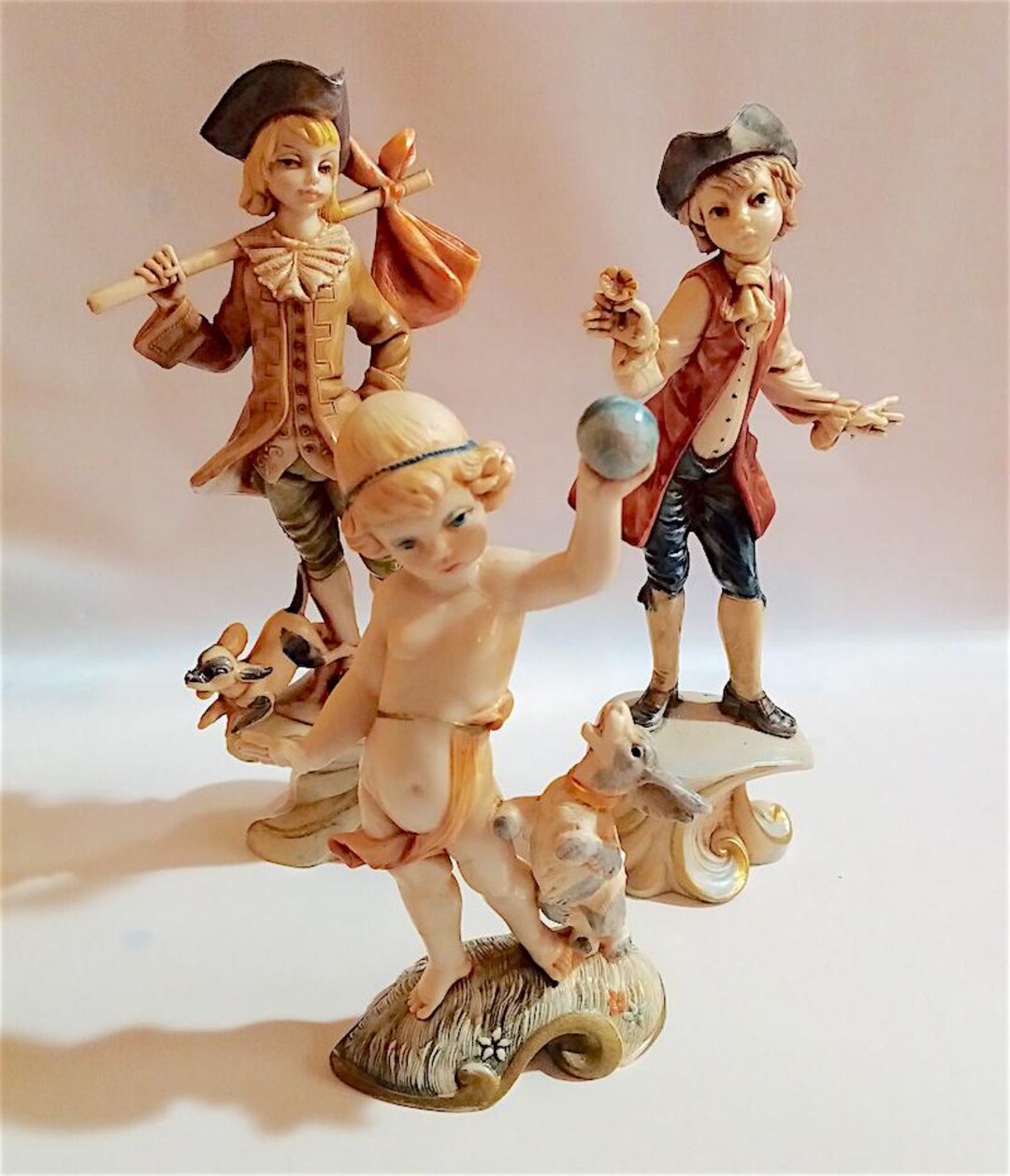 FONTANINI Spider Brand Lot 3 Italian Resin Statues 50s Resin Figures ...