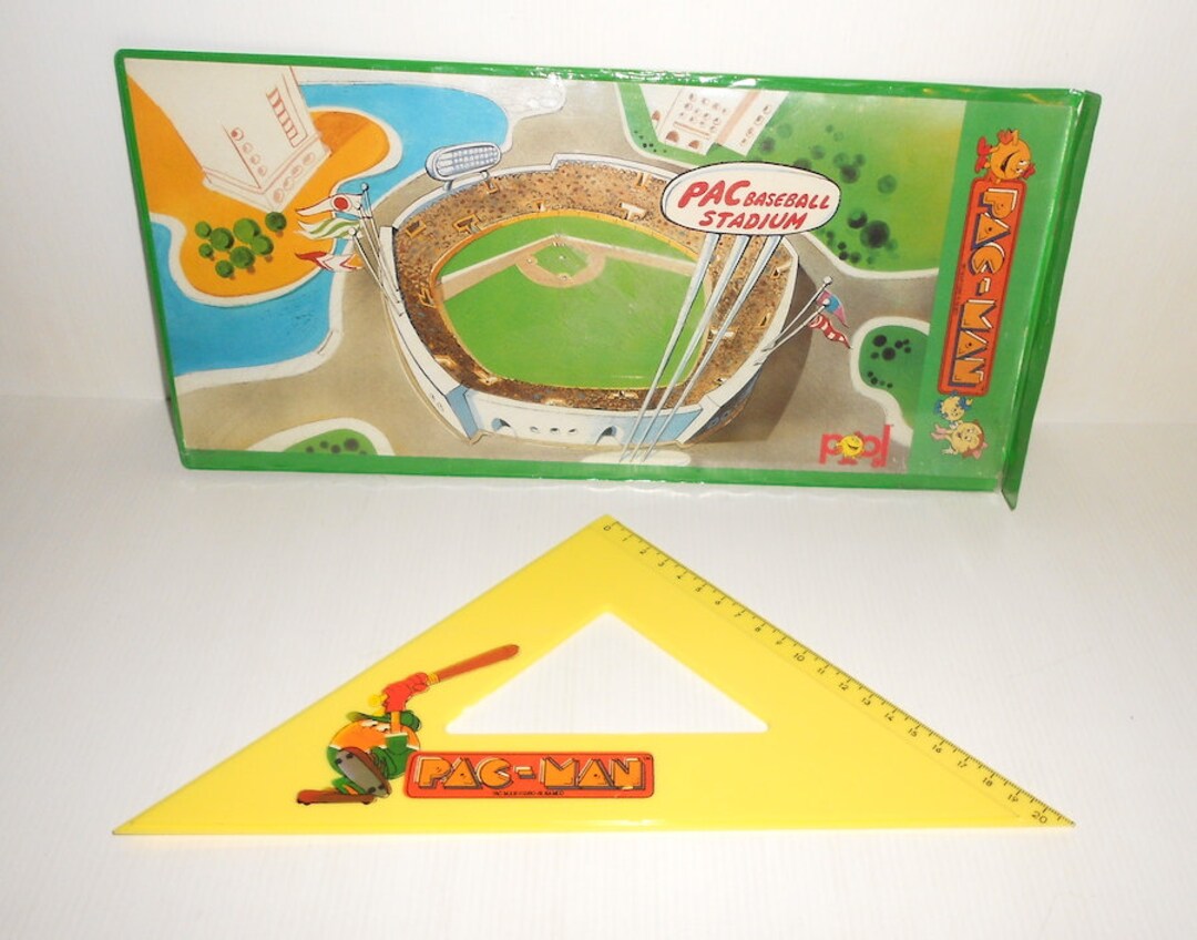 PAC MAN 1981 Namco Pigna Italy School Ruler Triangle - Team for School ...