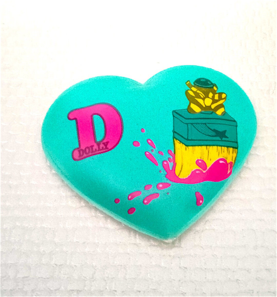 DOLLY 80s Italy Super Cute Small Magnet Heart Shaped Preppy Turquoise ...